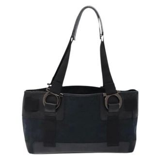 Ferragamo Sac &agrave; bandouli&egrave;re en toile Pre-owned - Femme - Pre-owned - Noir - Taille: ONE Size
