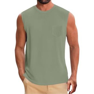 Generic D&eacute;bardeur de sport ray&eacute; pour homme - Sans manches - Pour entra&icirc;nement musculaire - D&eacute;bardeurs d&eacute;t&eacute; d&eacute;contract&eacute;s, Vert, 4XL