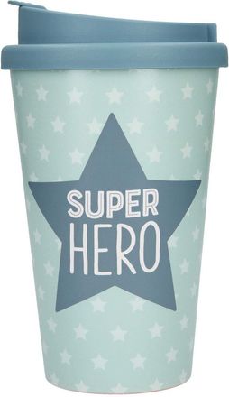 Depesche 2180.002 To-Go Becher aus Kunststoff mit Spruch, 350 ml, wiederverwendbar, Super Hero