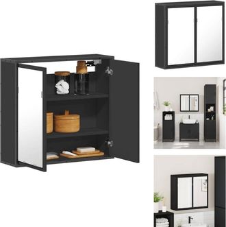 vidaXL Vidaxl - Spiegelschrank Schwarz 65x20x60 cm Holzwerkstoff - Spiegelschrank - Spiegelschränke - Badschrank Mit Spiegel - Badezimmerschrank Mit Spiegel