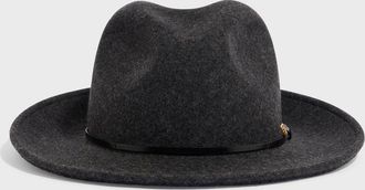 Gerard Darel Chapeau en laine &agrave; monogramme dor&eacute; - FAUSTINE - Gris moyen