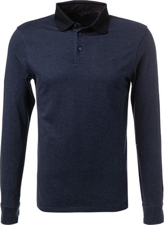 Hackett Herren Polo-Shirt blau gemustert Slim Fit