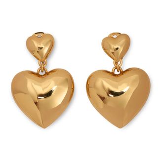 Moschino Goldene- funkelnde- leichte Herzohrringe - - Accessories - Damen - Gelb - ONE SIZE