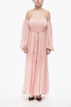 Super Blond Volantkleid aus Chiffon mit Ballon&auml;rmeln Super Blond
