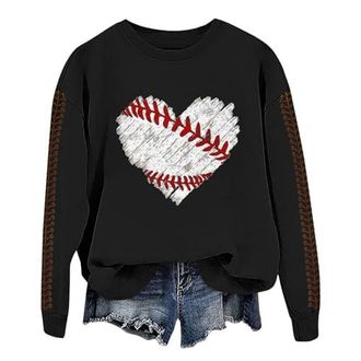 Generic Pull pour femme - Imprim&eacute; graphique britannique - Haut surdimensionn&eacute; - Col rond - Manches longues - Automne - Hiver - D&eacute;contract&eacute; - Confortable - Ten