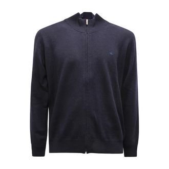 Brooksfield Woll Full Zip Pullover Blau - - Knitwear - Herren - Blau - 3XL