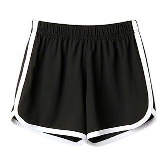 Generic Shorts de sport pour femmes UK - Shorts pour femmes UK &agrave; taille &eacute;lastique - Shorts grande taille, d&eacute;contract&eacute;s, dext&eacute;rieur, en lin, coordonn&eacute;s, v&ecirc;teme