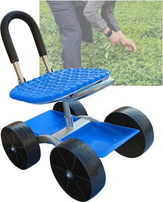 Generic Gardening Stool for Planting, 360 Degree Swivel Seat,Garden with 3/4 Wheels, for Lawn Yard Outdoor(4-Wheeled)