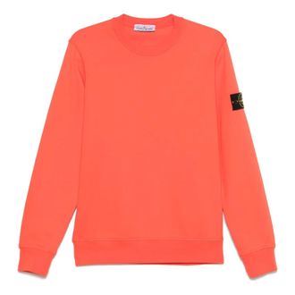 Stone Island Homme, Sweatshirts et sweats &agrave; capuche, Orange, Taille: XL SweaT-shirt Orange Col Rond en Molleton de Coton