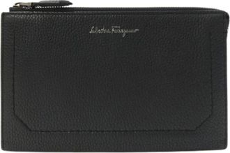Ferragamo unisex, Pre-owned, Noir, Taille: ONE Size Pochette en cuir Pre-owned
