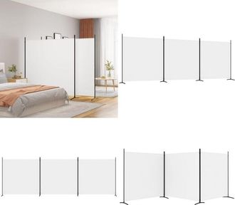 vidaXL 3-tlg. Paravent Weiß 525x180 cm Stoff - Paravent - Raumteiler - Trennwandsystem - Wohnraumgestaltung - Privacy Screen - Home & Living
