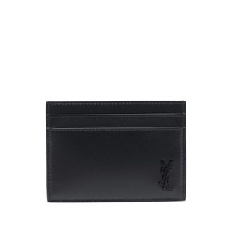 Saint Laurent Cassandre-plaque Leather Card Holder