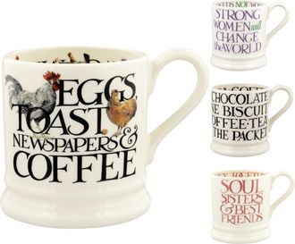 Emma Bridgewater gro&szlig;e Tasse 1/2 Pint, Keramik Kaffeetasse gro&szlig; - Steingut Tasse, Cappuccino, Latte, Kaffee, Teetasse - Sch&ouml;ne Tassen, Geburtstagsgeschenk - Kaffeebech