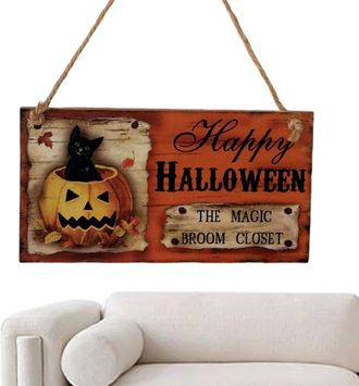 Generic Halloween-Wandschild, gruselig, Halloween-Dekoration für die Vordertür, Halloween-Wandschild, 9,9 x 20 cm