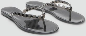 Mango Sandales brides vinyle clous gris - Femme - 36 - MANGO