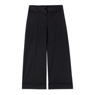 Oltre Baumwollmischung Cropped-Hose - - Trousers - Damen - Schwarzk - S