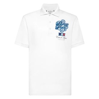 Philipp Plein Polo Shirt SS Racing Car - - Tops - Herren - Wei&szlig; - M