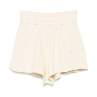 Autry Femme, Shorts, Beige, Taille: 38 FR Short Élastique à Logo