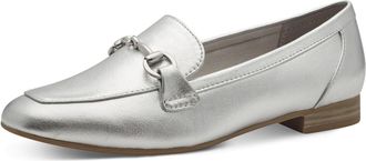 Marco Tozzi Damen Slipper mit Blockabsatz Vegan, Silber (Silver), 39 EU