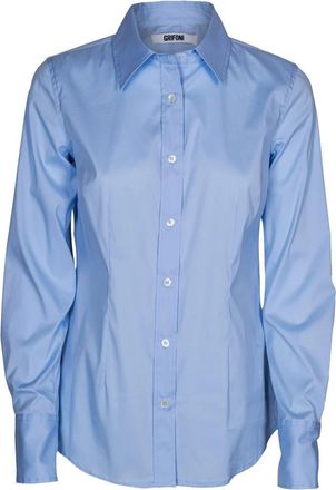 Mauro Grifoni Femme, Blouses et Chemises, Bleu, Taille: 36 FR Camicia Slim Classica