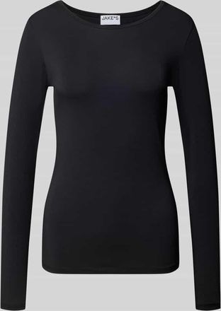 Jake*s Casual Longsleeve mit U-Boot-Ausschnitt