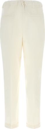 Kiton Womens White Cotton Casual Pants