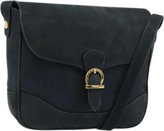 Ferragamo Sac bandouli&egrave;re en daim Pre-owned - Femme - Pre-owned - Bleu - Taille: ONE Size