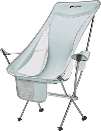 KingCamp Campingstuhl Cataby Deluxe Klappstuhl Strand Stuhl Faltbar Alu 120 kg Light Grey