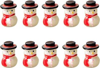 Generic Weihnachtsdekoration, Mini-Schneemann, stehend, stehend, Weihnachten, Dekoration f&uuml;r Party, Dekoration, 1,5 x 2,5 cm, 10 St&uuml;ck, langlebig und praktisc