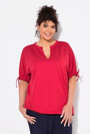 Ulla Popken Sweatshirt Sweatshirt Oversized Tunika-Ausschnitt Halbarm