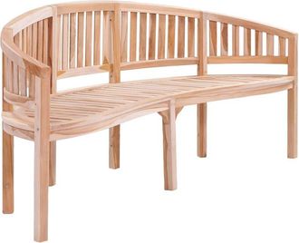 vidaXL Banc de jardin en forme de banane 200 cm bois de teck solide vidaXL