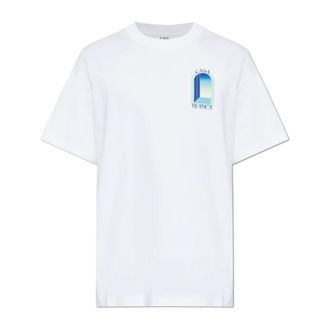 Casablanca Homme, Tops, Blanc, Taille: L T-shirt &agrave; Arche D&eacute;grad&eacute;