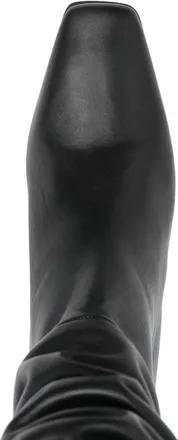Alohas Calf Leather Slouch Boots - Black