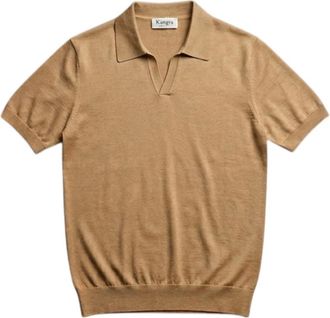 KANGRA Homme, Tops, Brun, Taille: M Polo en Soie et Coton