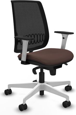 Piqueras y Crespo Alares Schreibtischstuhl mit wei&szlig;en und schwarzen Armlehnen, h&ouml;henverstellbare Lendenwirbelst&uuml;tze, ausgestattet mit 5 Positionen und injiziertem Schau