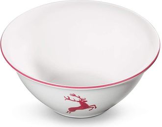 Gmundner Keramik Salatschüssel Füllmenge : 4.5 Liter bordeauxroter Hirsch Geschirr, handgemacht in Österreich
