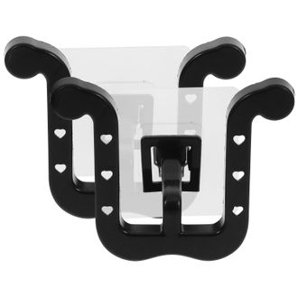 Happyyami 2 St&uuml;ck Wandmontierter Hausschuhehalter Schwarz H&auml;ngendes Schuhregal aus Kunststoff Feuchtigkeitsbest&auml;ndig f&uuml;r Bad und Flur Platzsparende Pantoffelauf