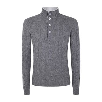 Barba Strick-Polo - - Knitwear - Herren - Grau - M