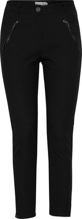 Fransa FRZio Damen Hose Stoffhose Chinohose mit Stretch Tight Fit Mid Waist Cropped, Größe:36, Farbe:(NOOS) Black (60096)