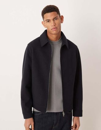 Mango Blouson Harrington à fermeture éclair - Bleu marine