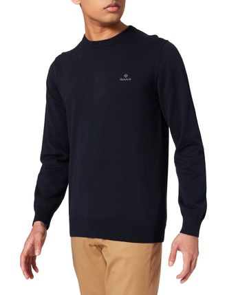 GANT Gant Herren Cotton Pique C-Neck Pullover, Evening Blue, Standard
