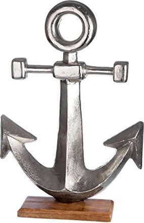 Gilde Alu Deko Objekt Anker Maritim - Maritime Dekoration Badezimmer Gäste WC - Höhe 56 cm