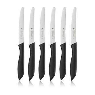WMF Classic Line Fr&uuml;hst&uuml;cksmesser Set 6-teilig, 23 cm, Br&ouml;tchenmesser Wellenschliff, Brotzeitmesser, Spezialklingenstahl, Kunststoffgriff, schwarz