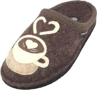 Haflinger Chaussons unisexes en tissu Walkstoff, Marron chiné, 41 EU