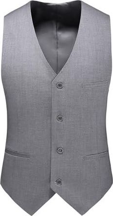 Generico Gilet de costume pour homme Grandes tailles Veste traditionnelle Veste de mariage Blazer Élégant Coupe régulière Casual Uni Gilet décontracté léger sa