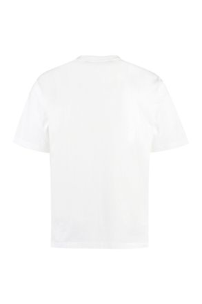 Palm Angels Mens Cotton Crew-Neck T-Shirt White T-Shirts And Polos