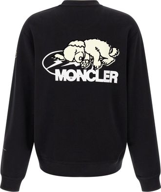 Moncler Logo-Print Cotton Jersey Sweatshirt - Black