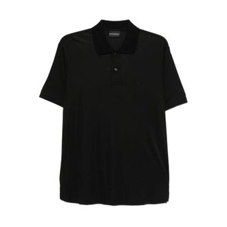 Emporio Armani Homme, Tops, Noir, Taille: 3XL Polo en coton avec logo