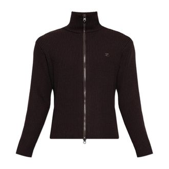 Courr&egrave;ges Gerippter Rei&szlig;verschluss-Strickjacke - - Knitwear - Herren - Rot - S