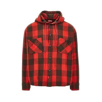 Diesel S-Drum Kapuzenhemd - - Shirts - Herren - Rot - XL